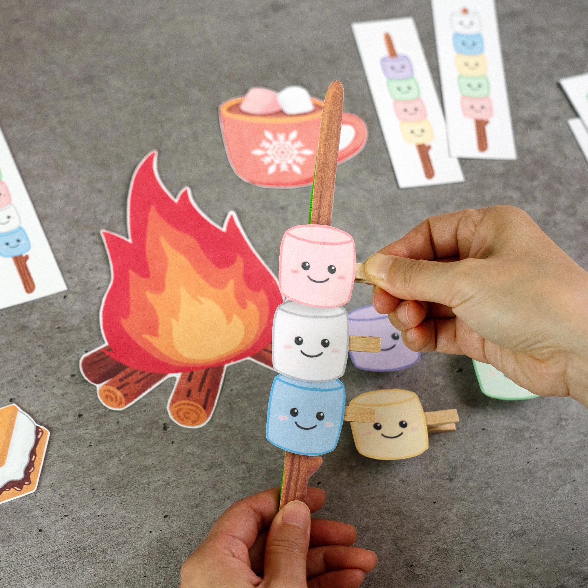 Marshmallow Builder Activity - Printable Campfire Matching Game for ...
