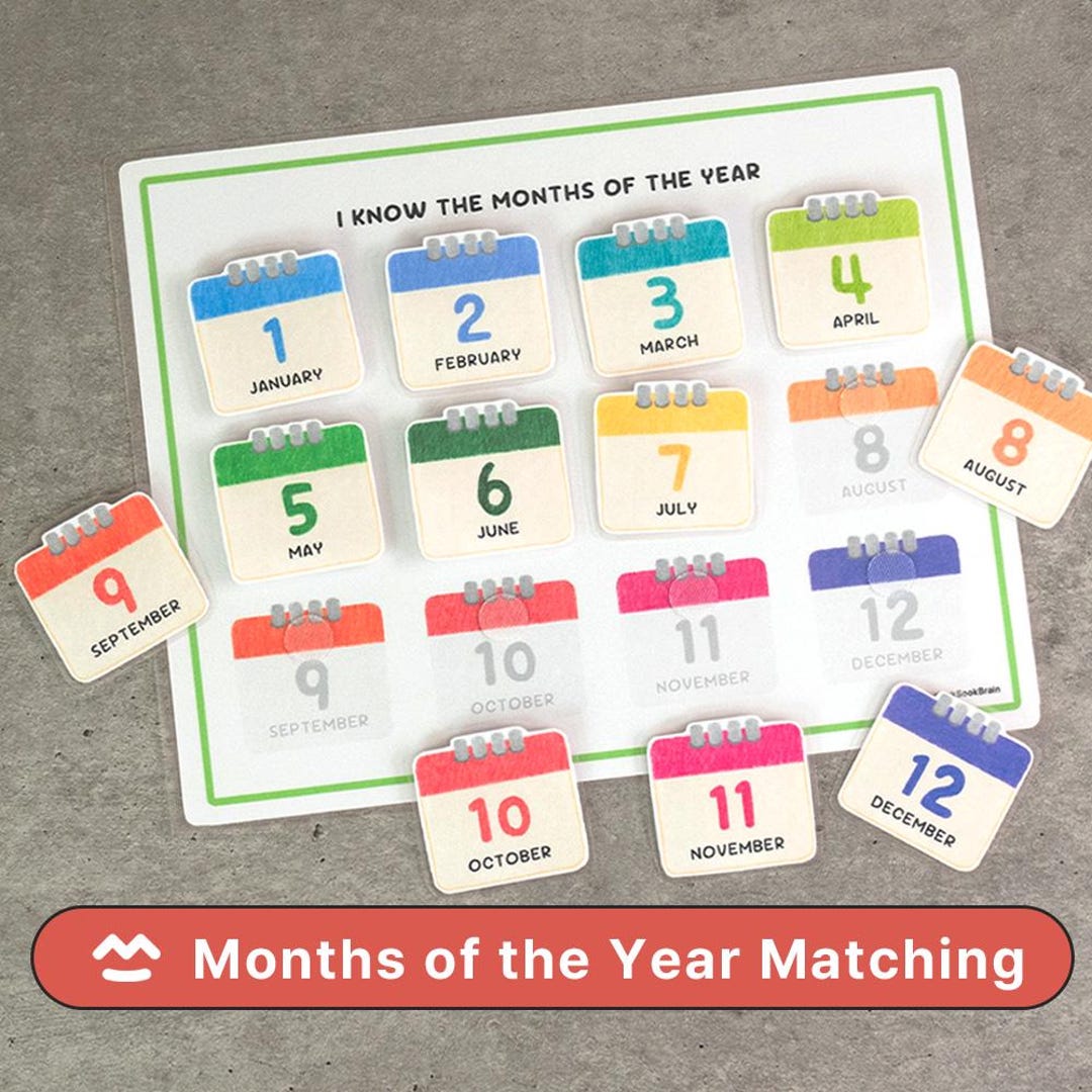 Months of the Year Printable PDF - Calendar Matching Activity ...