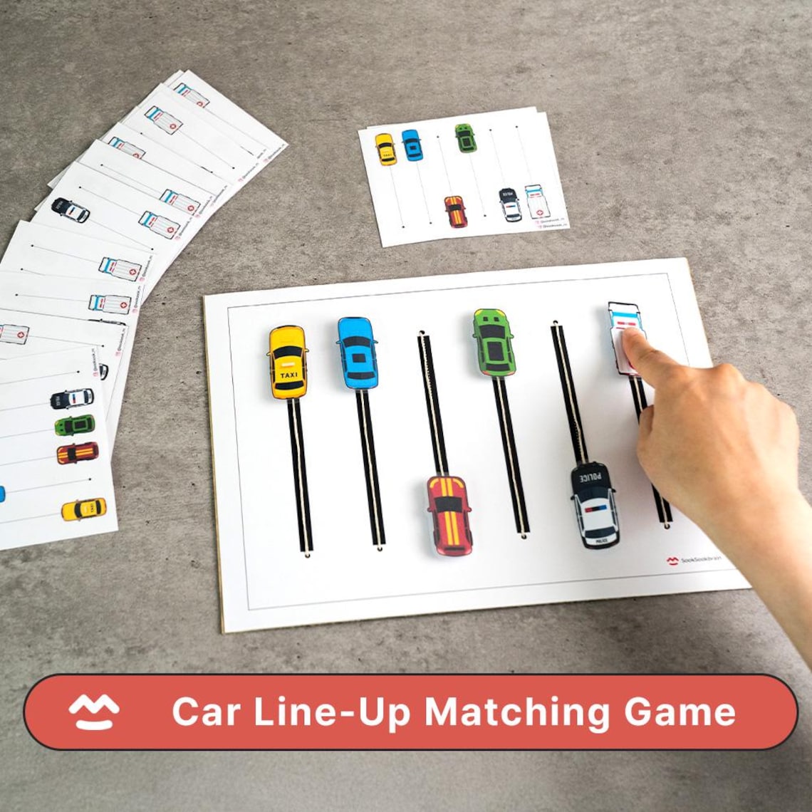 Car Line-up Matching Game - Fine Motor Skills, Homeschool Craft ...