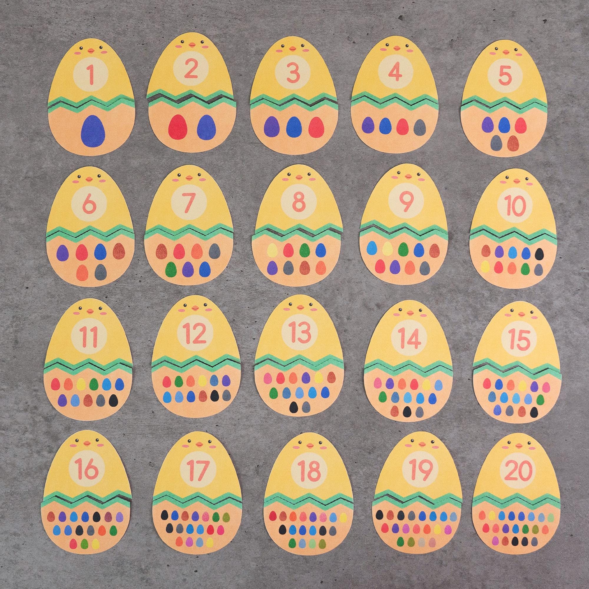 Easter Egg Number Matching Game, Preschool Counting Activity 1-20 ...