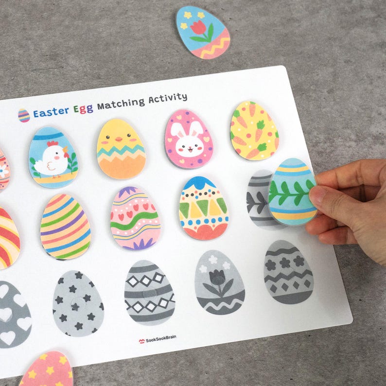 Easter Egg Matching Activity, Fine Motor Skills, Preschool & Pre-k ...