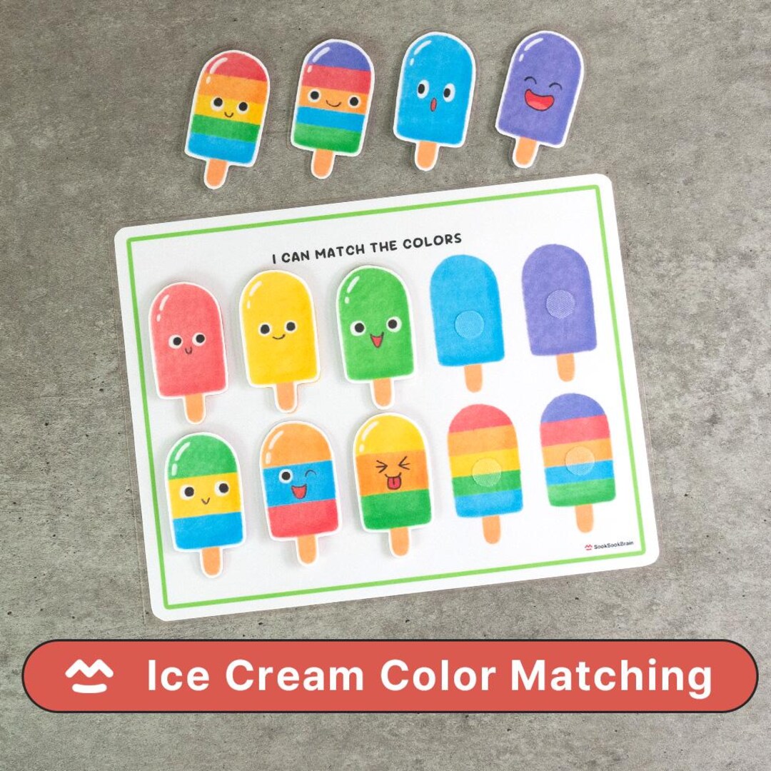 Ice Cream Color Matching Game – Printable Preschool Activity (digital ...