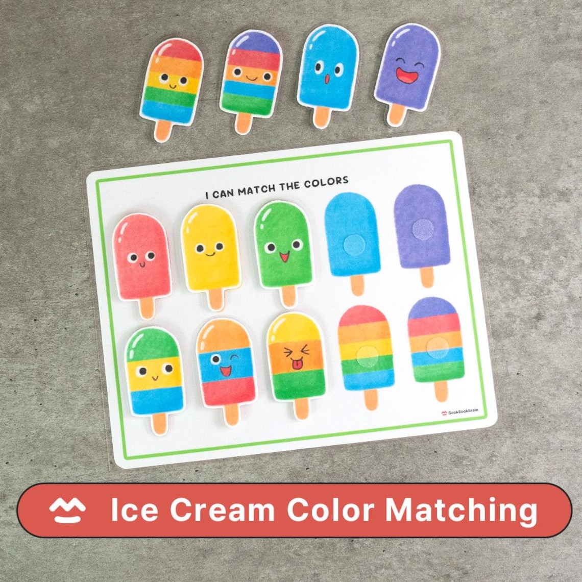 Ice Cream Color Matching - Printable Preschool Game | Toddler Learning ...