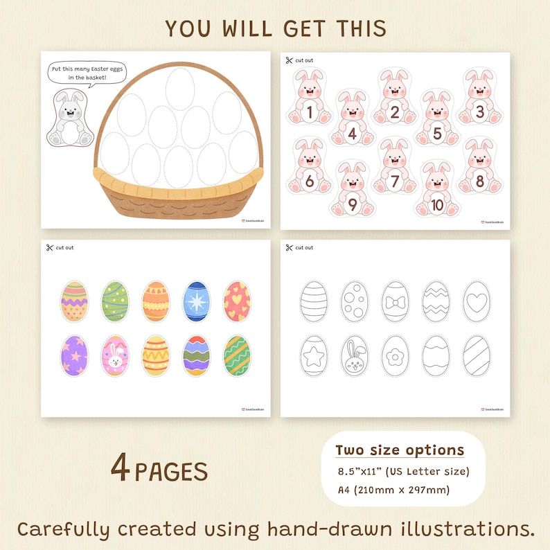 Easter Egg Count Matching Game, Number Activity, Homeschool Learning ...