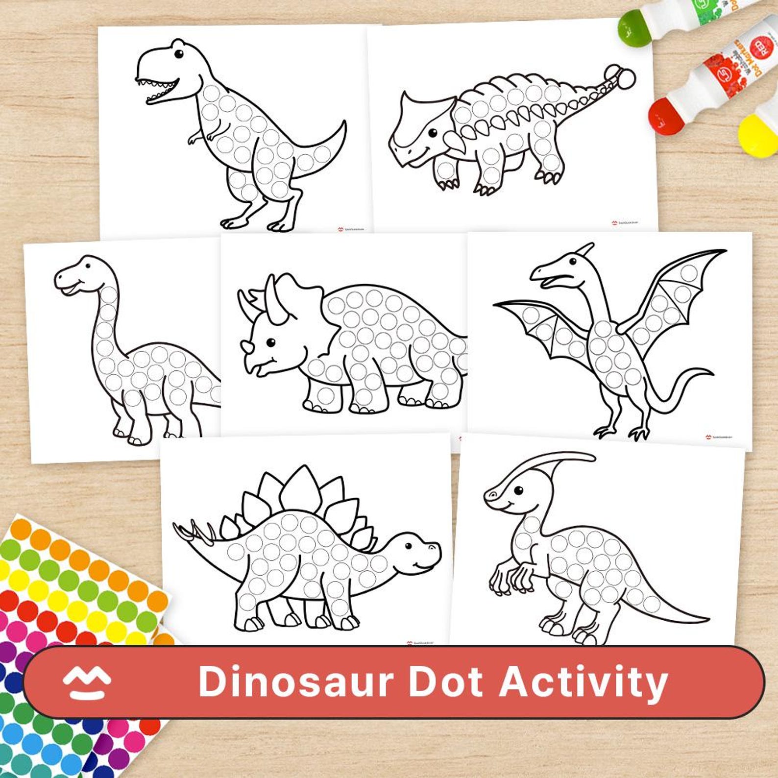 Dinosaur Dot Activity (stickers and Markers) – Printable PDF, Preschool ...