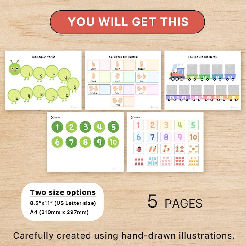 Number Matching 1-10 – Printable Counting Game, Math Activity ...