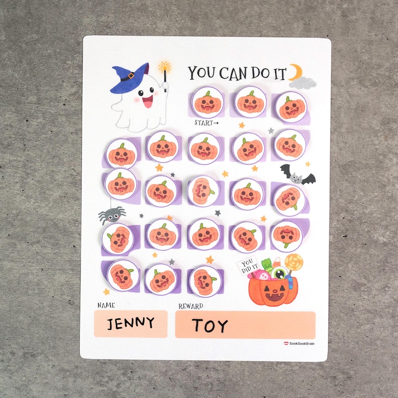 Halloween Reward Chart for Kids – Jack-o’-lantern Chore Tracker ...