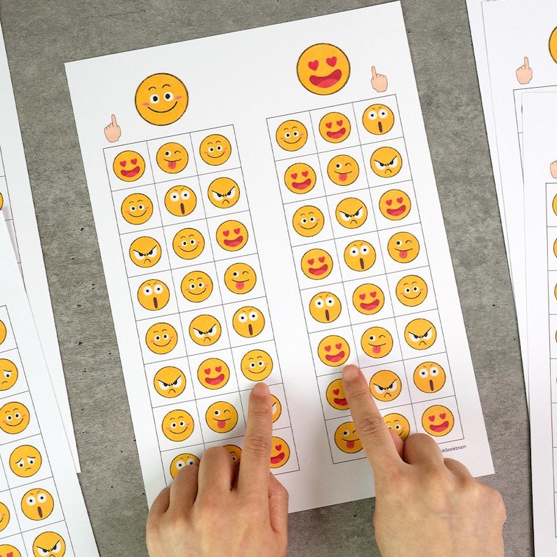 Forefinger Gym Emoji Matching Game – Fine Motor Skills, Finger Activity ...
