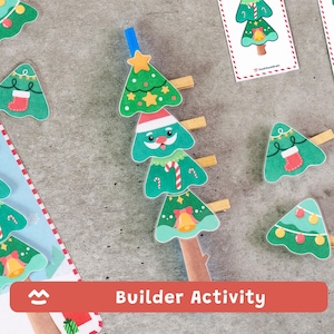 Christmas Tree builder Activity, Printable PDF, Preschool & Pre-k, Fine ...