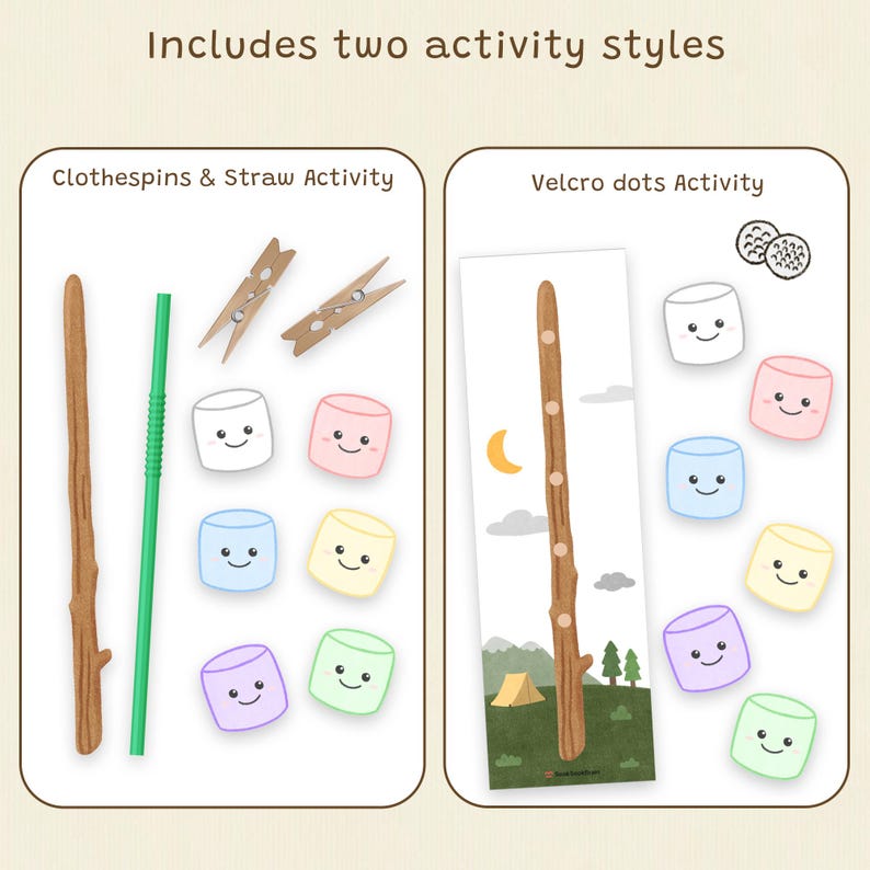 Marshmallow Builder Activity - Printable Campfire Matching Game for ...