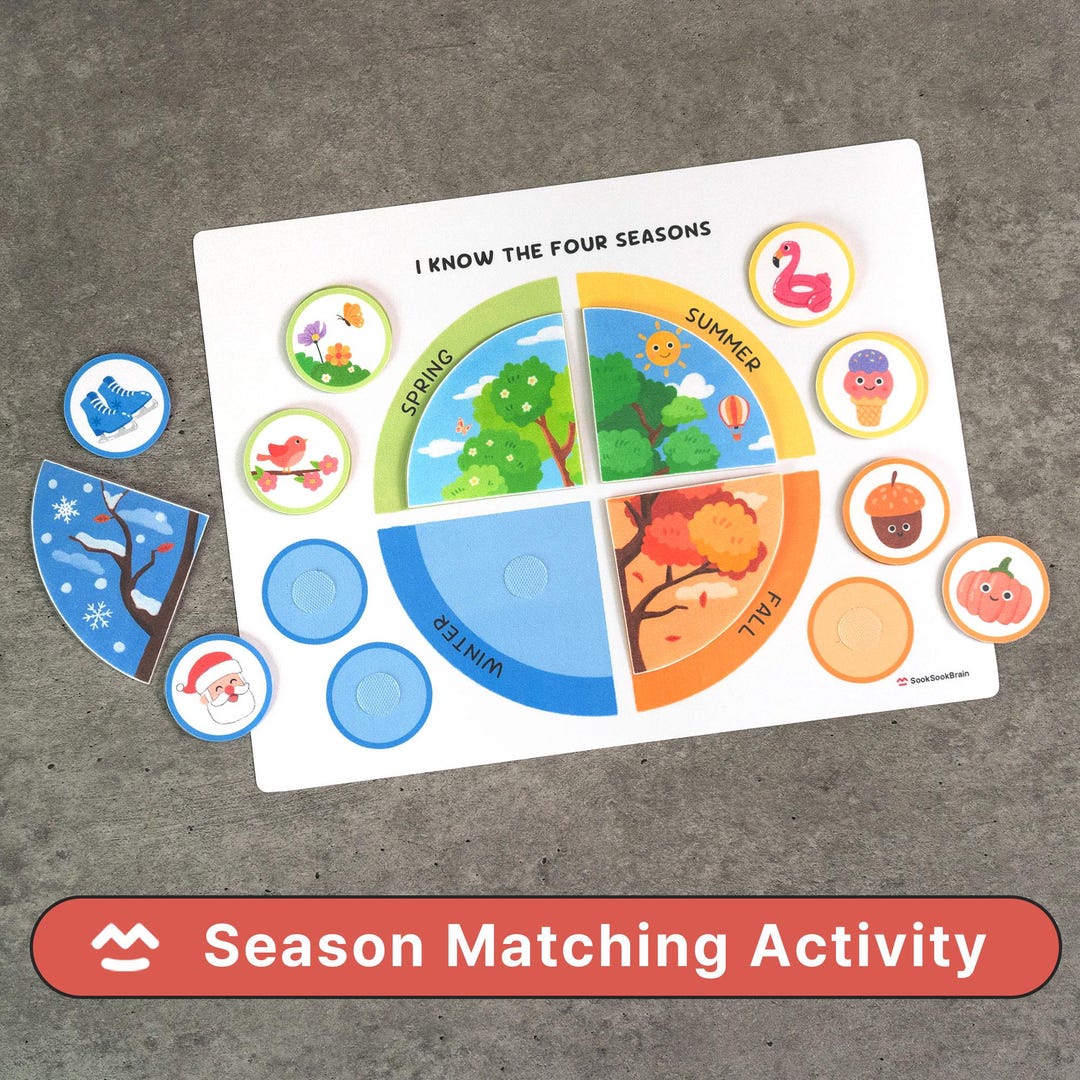 Montessori Four Seasons Matching Game – Preschool Printable (digital ...