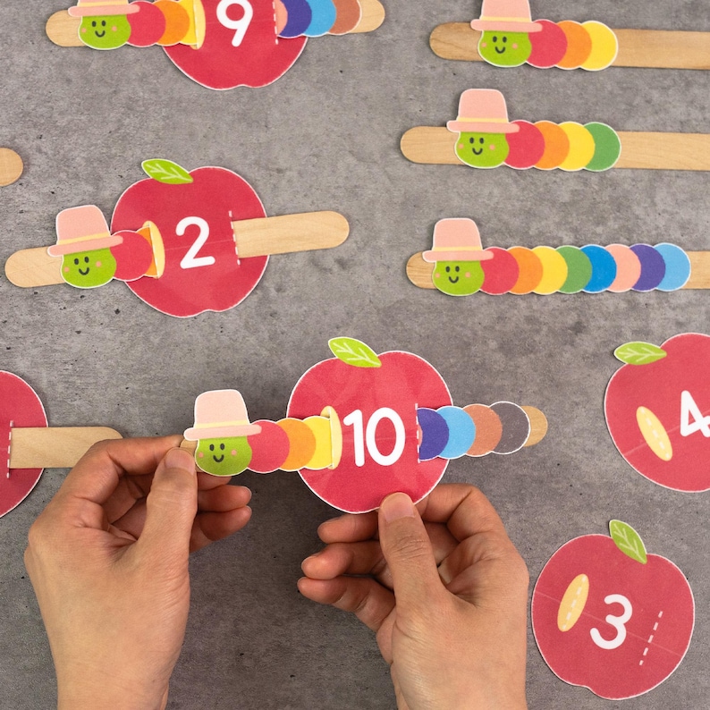 Caterpillar Number Matching Activity, Counting 1–10 Preschool Math Game ...
