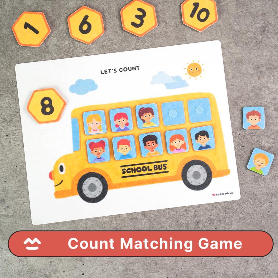 School Bus Counting Game – Montessori Math Activity, Number Recognition ...
