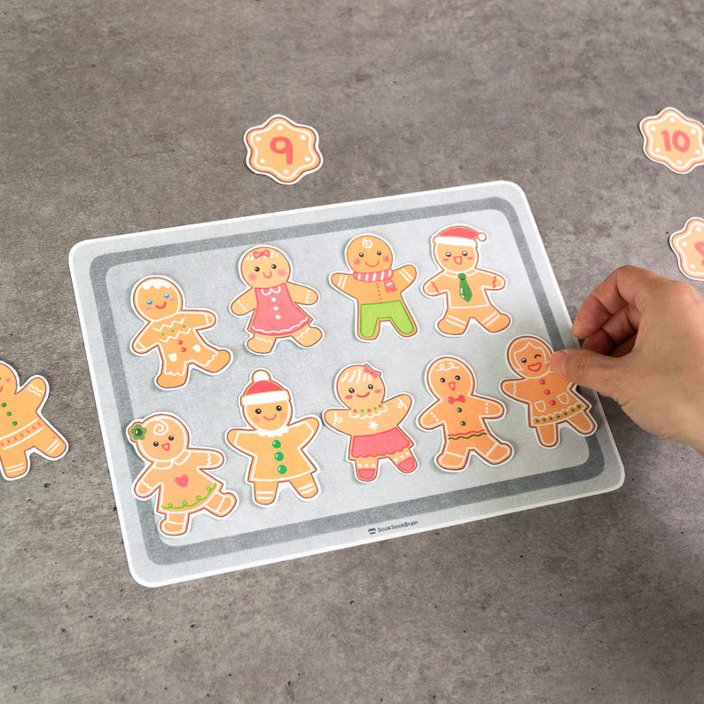 Gingerbread Counting Activity, Christmas Math Game, Preschoolers ...