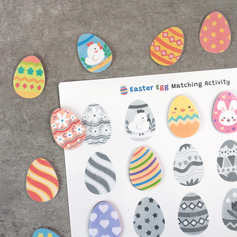 Easter Egg Matching Activity, Fine Motor Skills, Preschool & Pre-k ...