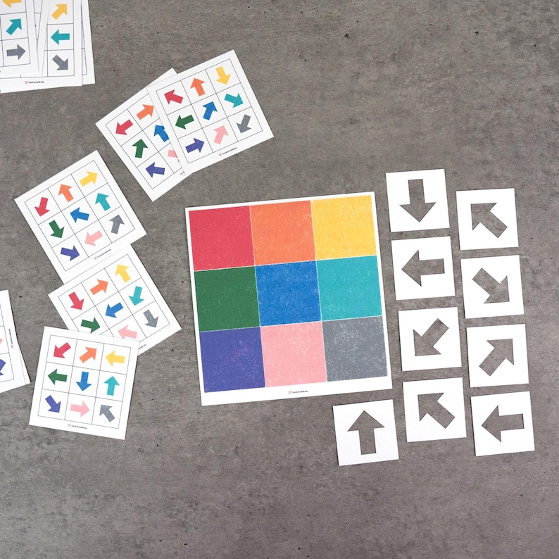 Arrow Matching Activity, Direction Game, Color Coding, Printable PDF - Etsy