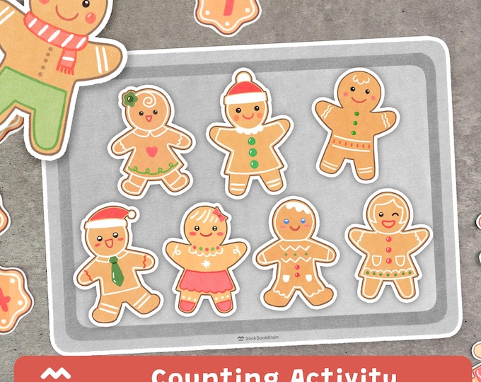 Gingerbread Counting Activity, Christmas Math Game, Preschoolers ...