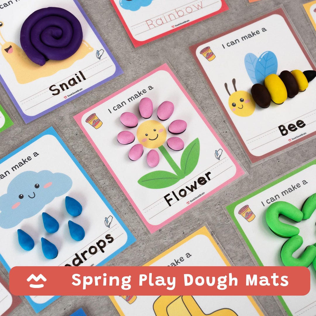 Spring Play Dough Mats, Montessori Learning, Playdough Activity, Fine ...