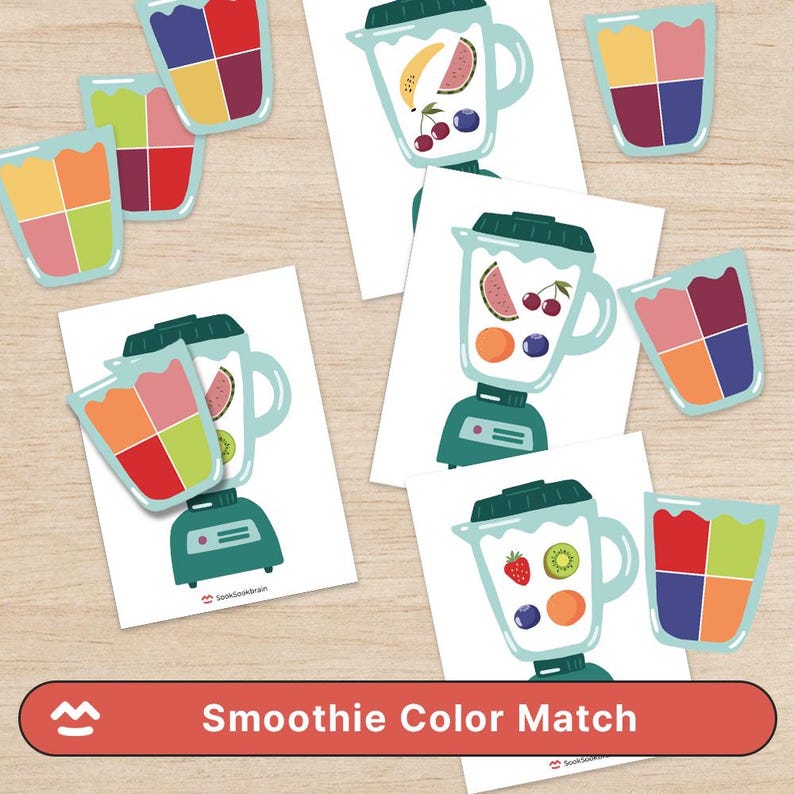 Smoothie Color Match Game – Printable Preschool Activity | Fine Motor ...
