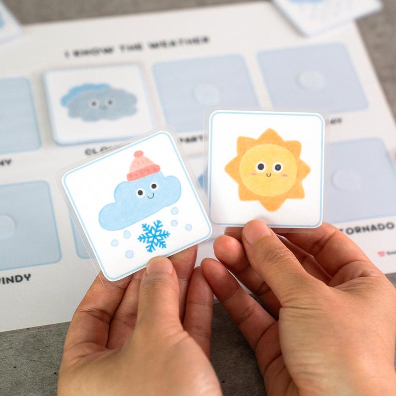 Weather Matching Game Printable – Toddler Learning Activity (digital ...