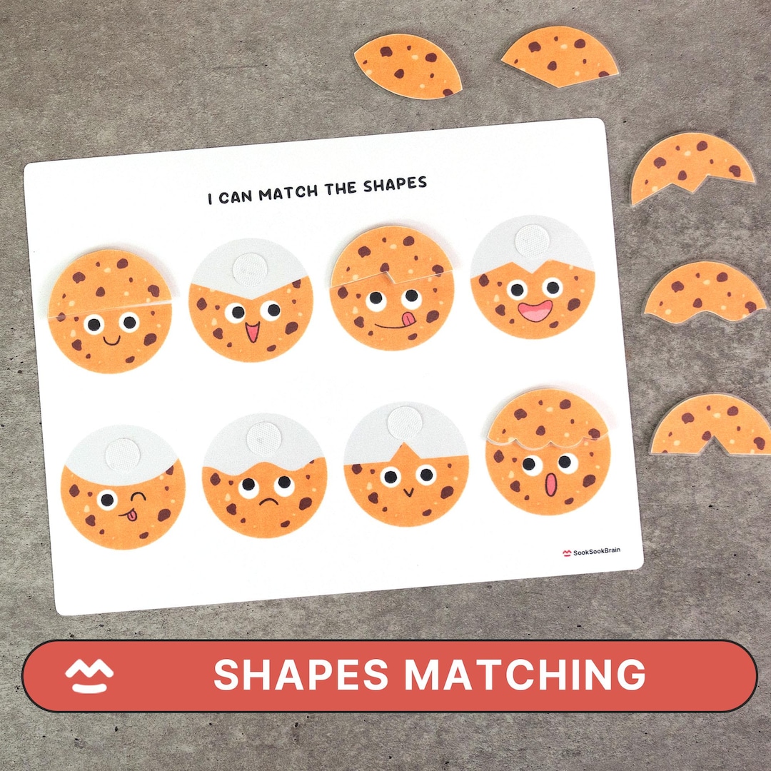 Cookie Shape Matching Game - Puzzle Activity, Learning Game, Fine Motor ...