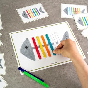 Popsicle Sticks Color Sorting Activity Cards - Fine Motor Skills ...