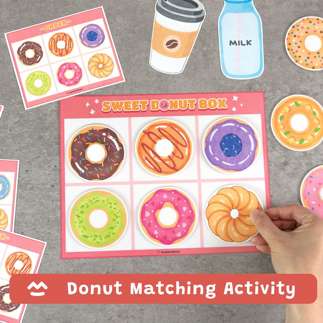 Donut Matching Game Printable, Donut Shop Activity, Preschool Toddler ...