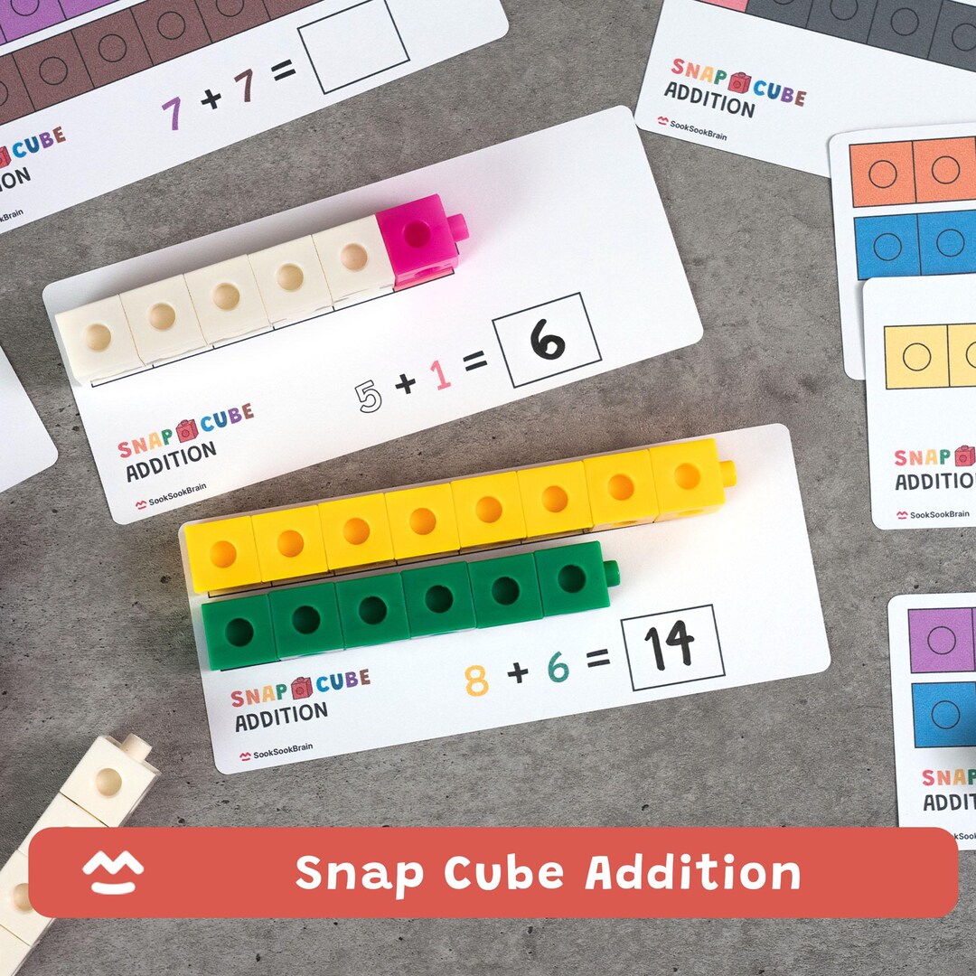 Snap Cube Addition Math Activity, Preschool, Kindergarten, Printable ...