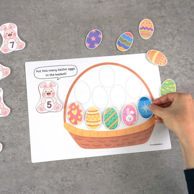 Easter Egg Count Matching Game, Number Activity, Homeschool Learning ...