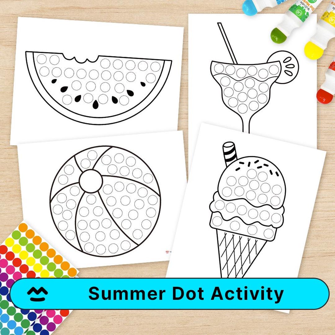 Summer Dot Activity – Printable Fine Motor Skills for Toddlers (PDF) - Etsy