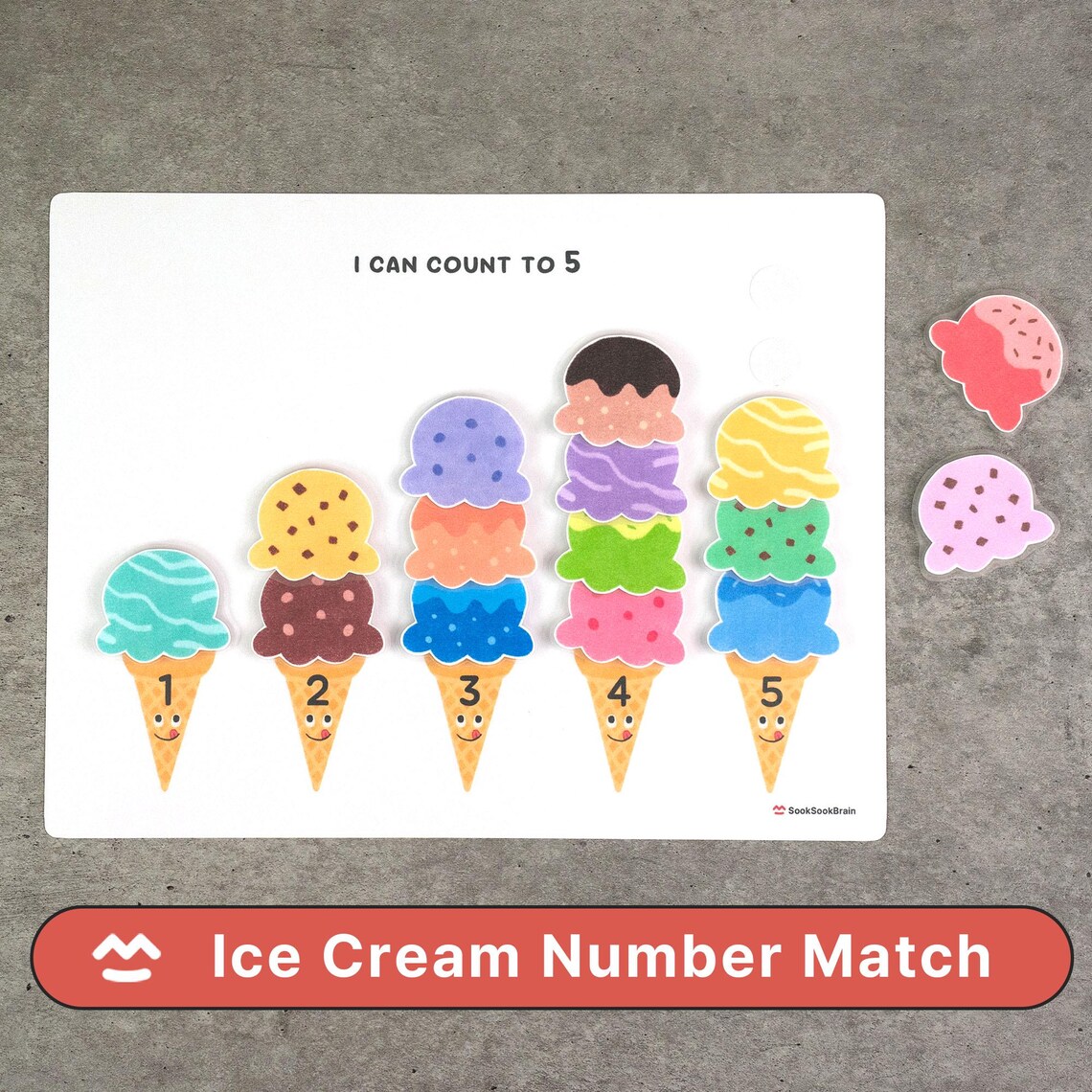 Ice Cream Number Match Game – Preschool Counting Activity (PDF) - Etsy
