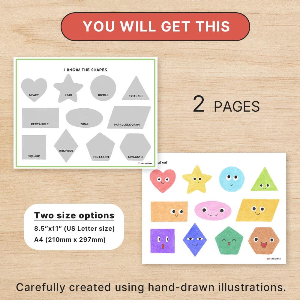 Shapes Matching Activity Printable PDF - Shape Sorting, Matching Game ...