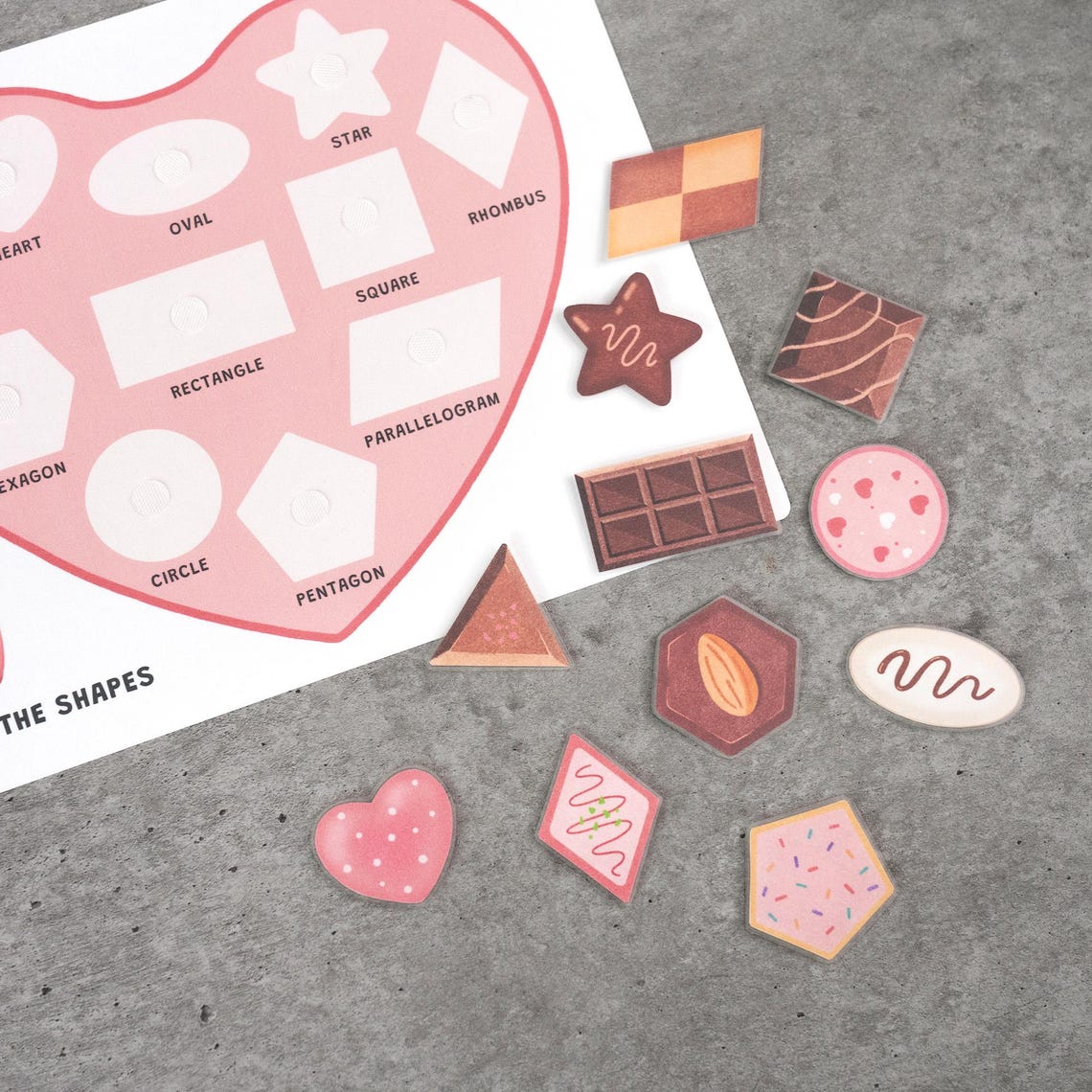 Valentine’s Day Shapes Matching Activity, Preschool Shape Sorting Game ...