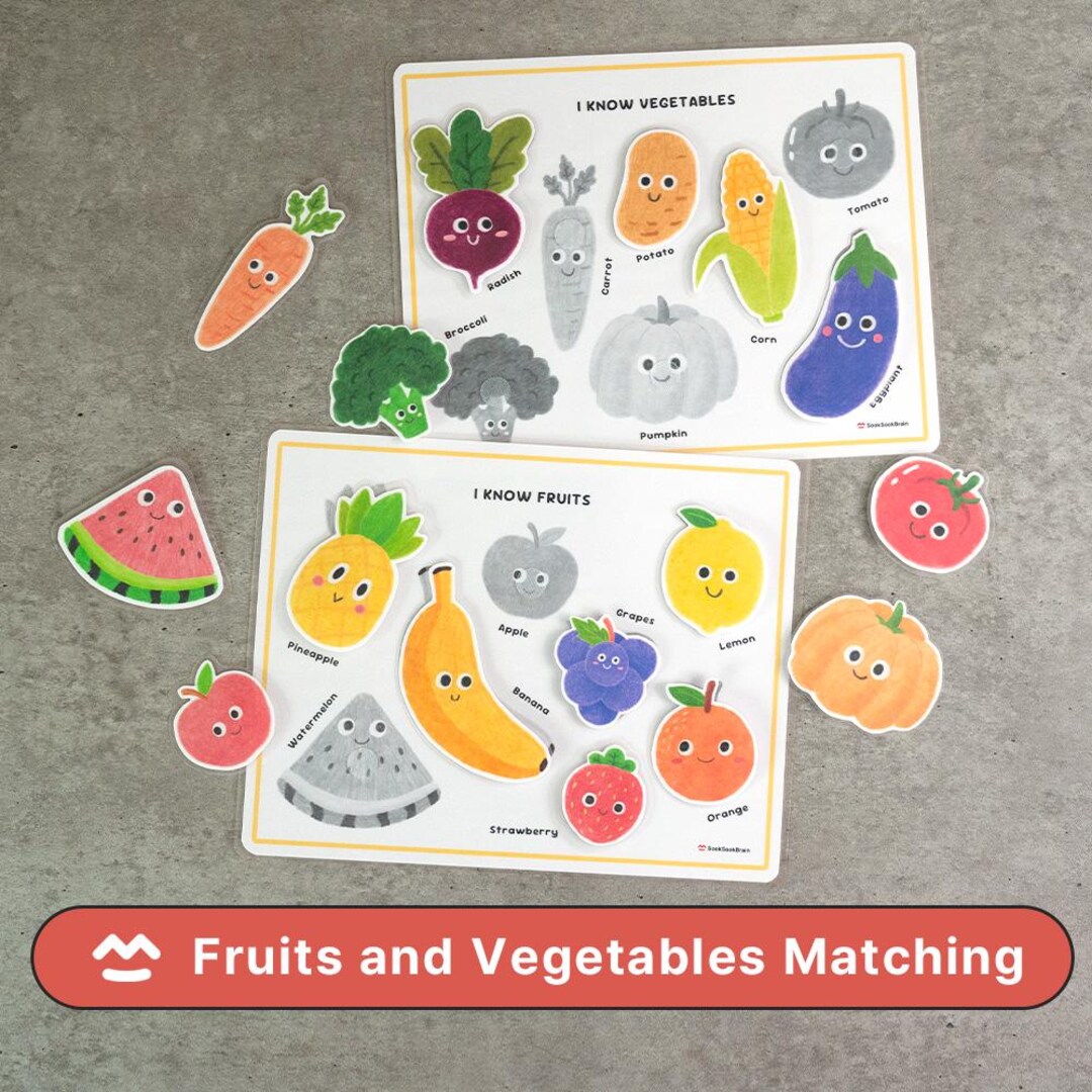 Fruits and Vegetables Matching Activity - Printable Preschool Game ...