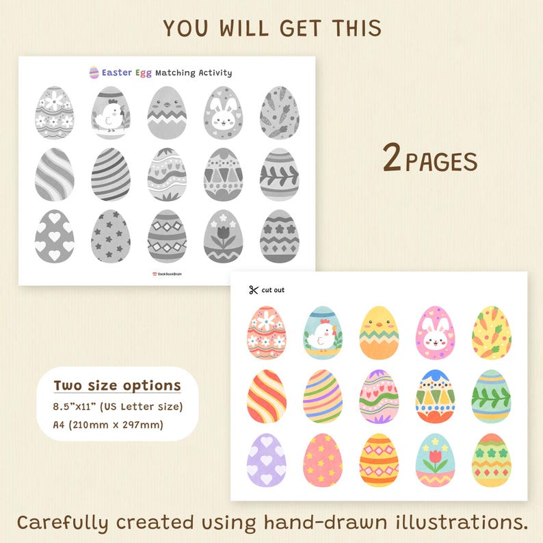 Easter Egg Matching Activity, Fine Motor Skills, Preschool & Pre-k ...