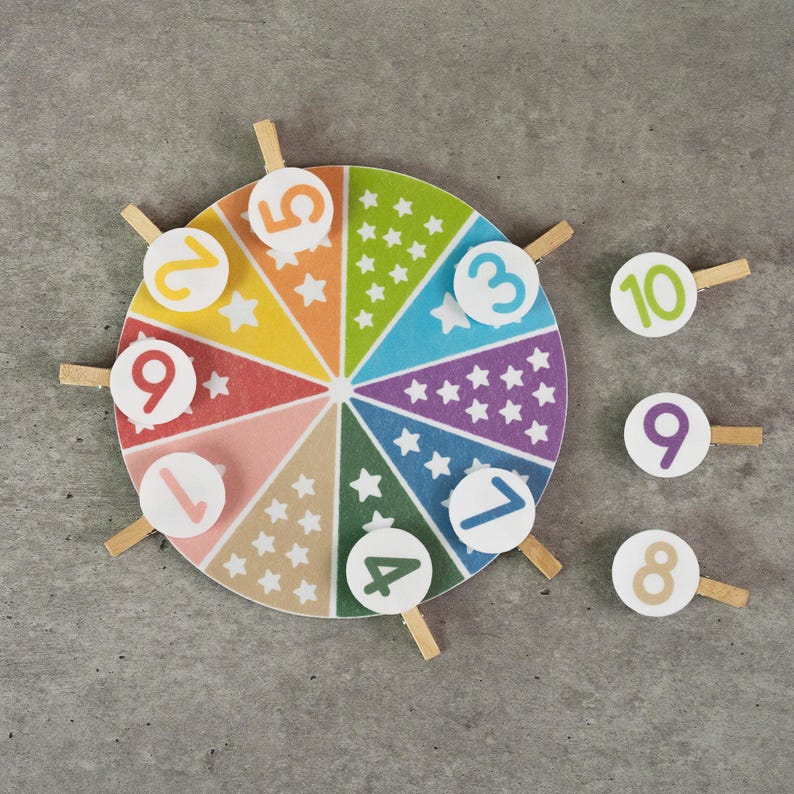 Number Matching Wheel, Counting 1–10 Activity, Preschool Math Game ...