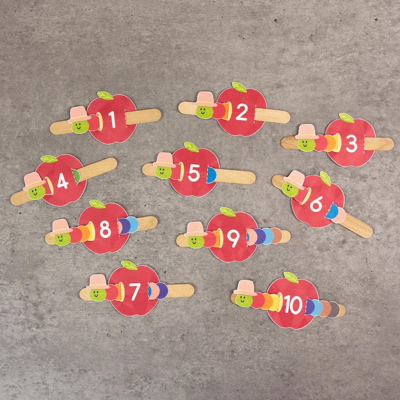 Caterpillar Number Matching Activity, Counting 1–10 Preschool Math Game ...