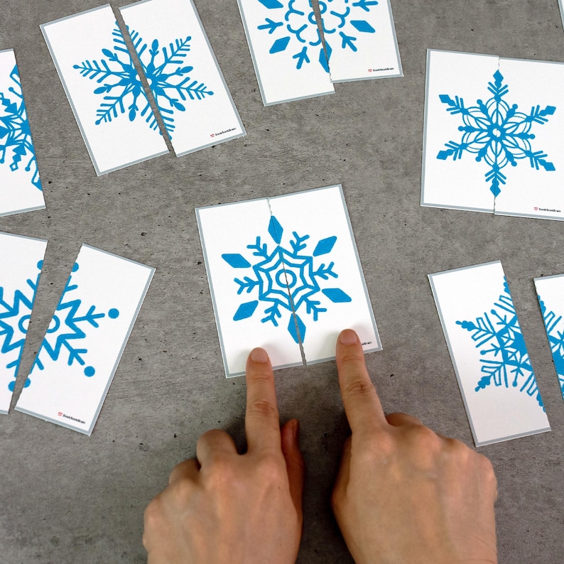 Snowflake Puzzle Matching Game, Winter Activity, Toddler & Preschool ...