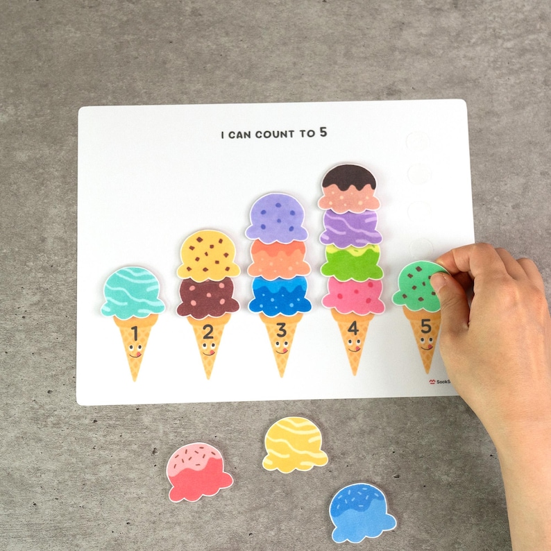 Ice Cream Number Match Game – Preschool Counting Activity (PDF) - Etsy