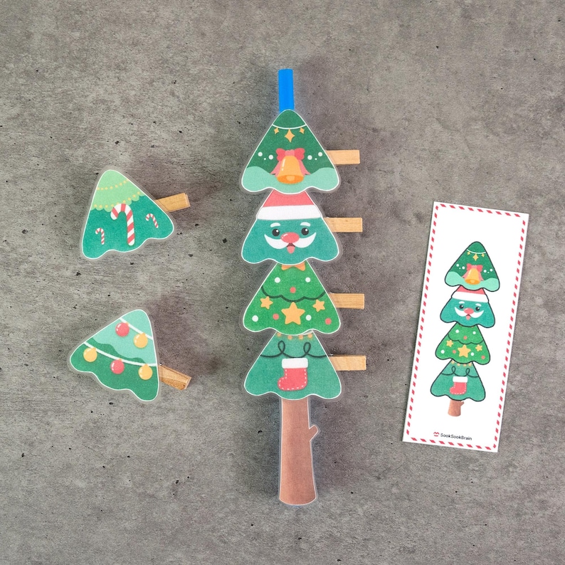 Christmas Tree builder Activity, Printable PDF, Preschool & Pre-k, Fine ...