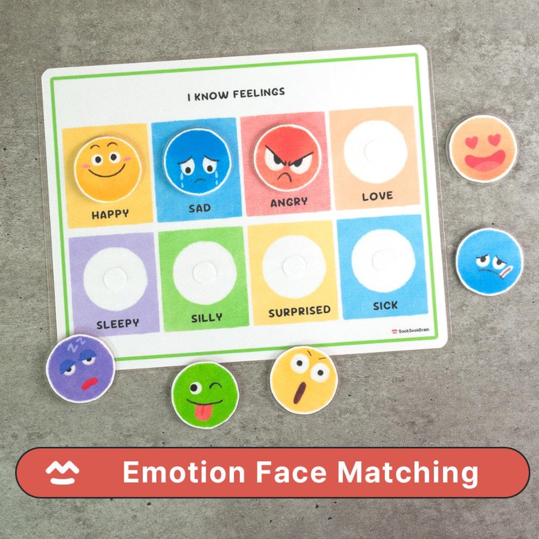 Emotion Face Matching Game - Printable PDF, Preschool Game, Toddler ...
