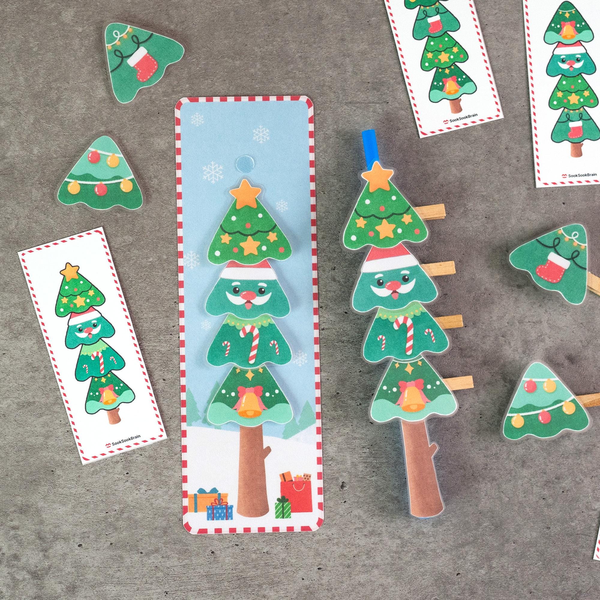 Christmas Tree builder Activity, Printable PDF, Preschool & Pre-k, Fine ...