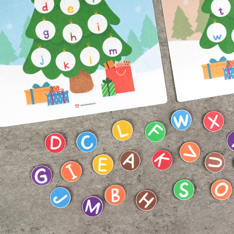 Christmas Alphabet Letter Matching Game - Printable PDF, Uppercase ...
