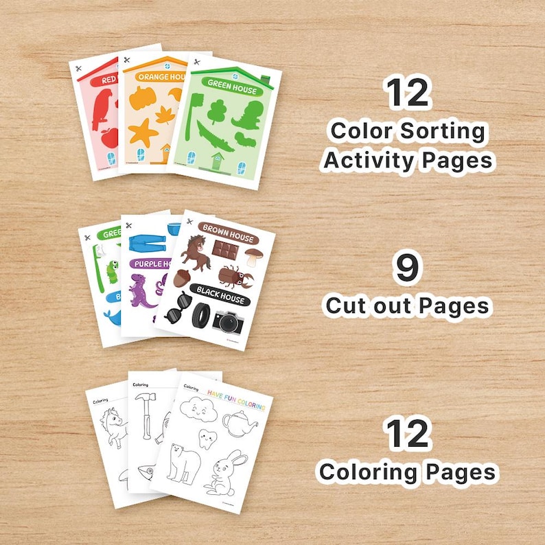 Color Sorting Game – Printable Matching Activity, Preschool Learning - Etsy