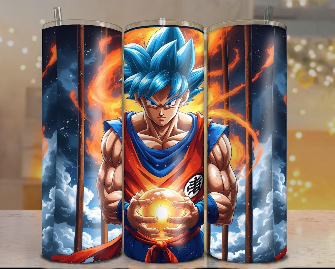 Goku Tumbler Wrap Digital Design Art - High Resolution Design Art - Etsy