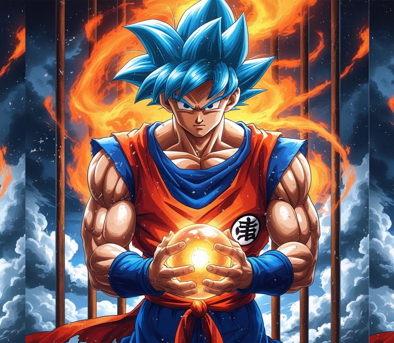 Goku Tumbler Wrap Digital Design Art - High Resolution Design Art - Etsy