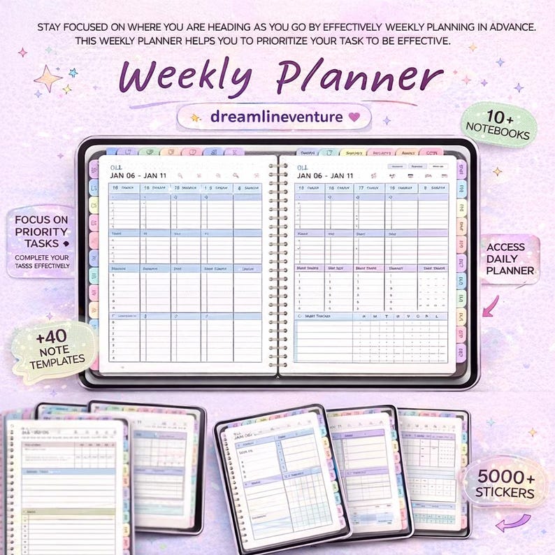 Agenda numérique tout-en-un 2025-2026 | Quotidien, hebdomadaire ...