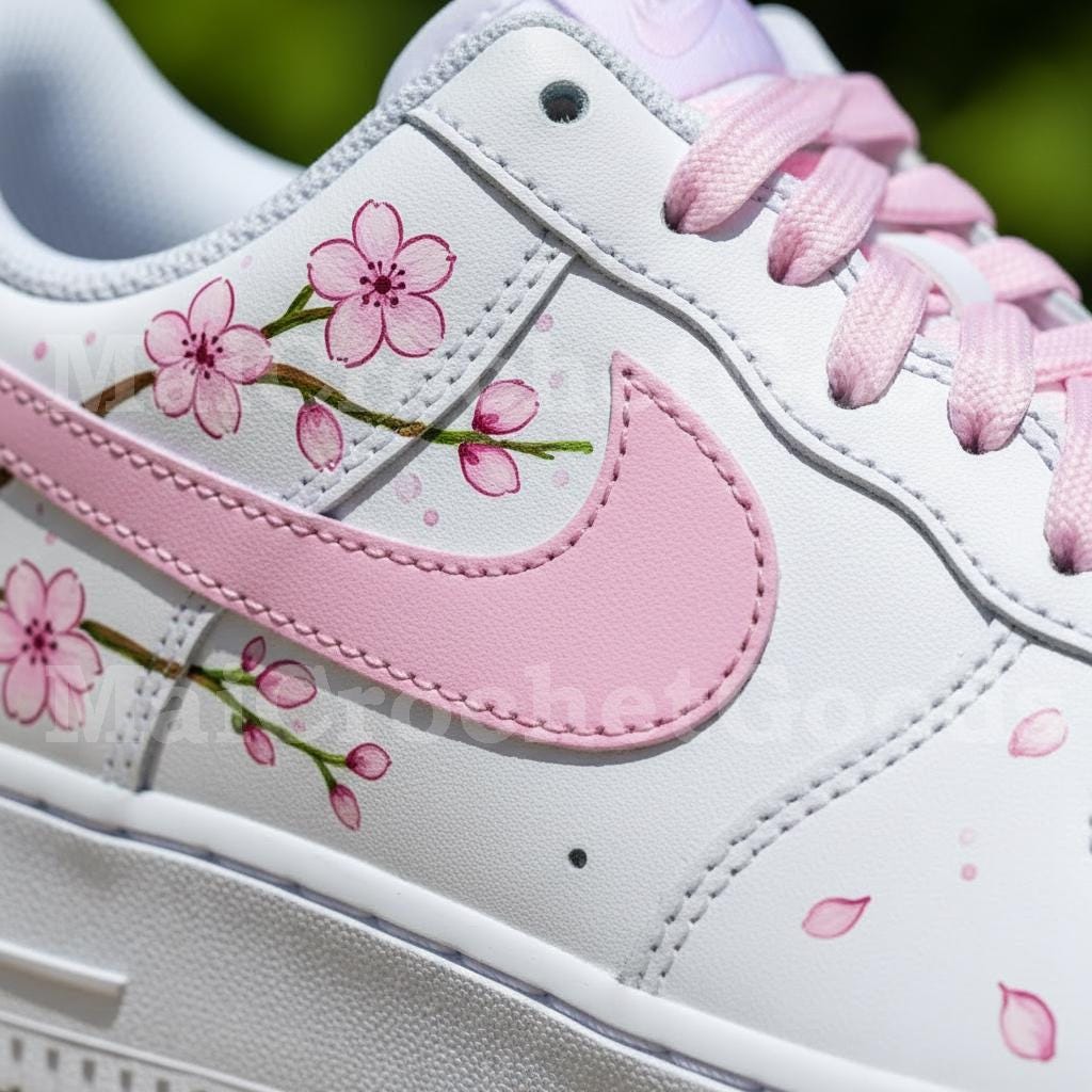 Custom Air Force 1, Hand Painted Cherry Blossom Floral AF1 Sneakers - Etsy