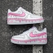 Pink Drip Custom AF1, Hand Painted Air Force One White, Sweet ...