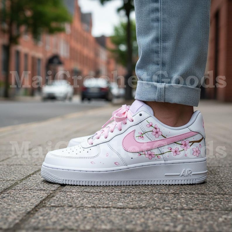 Custom Air Force 1, Hand Painted Cherry Blossom Floral AF1 Sneakers - Etsy